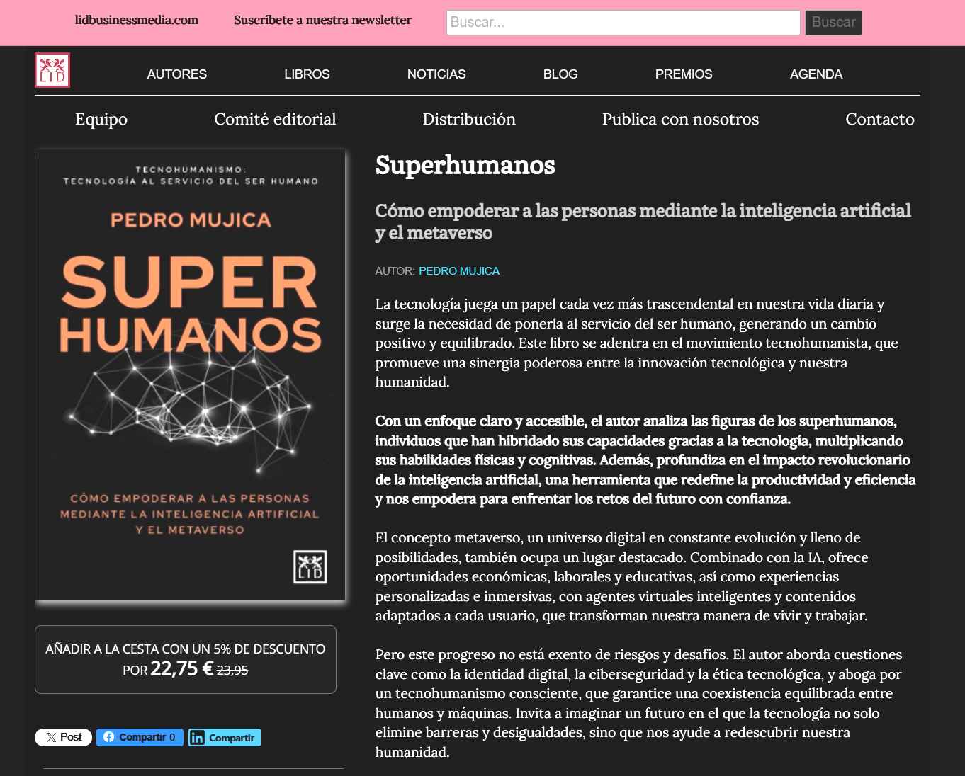 SUPERHUMANOS de PEDRO MUJICA - Puntos de Venta - TECNOHUMANISMO